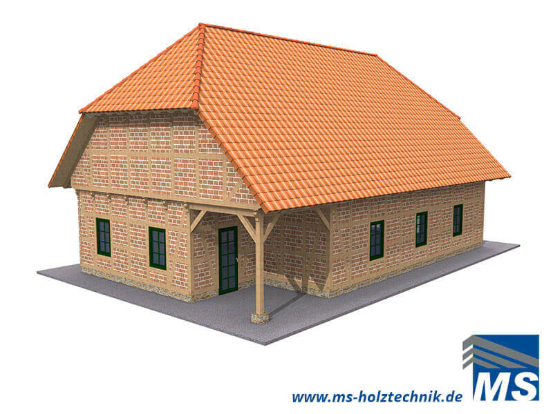 Fachwerkscheune Bausatz (Eiche) Selbstaufbau oder Montage - MS ...
